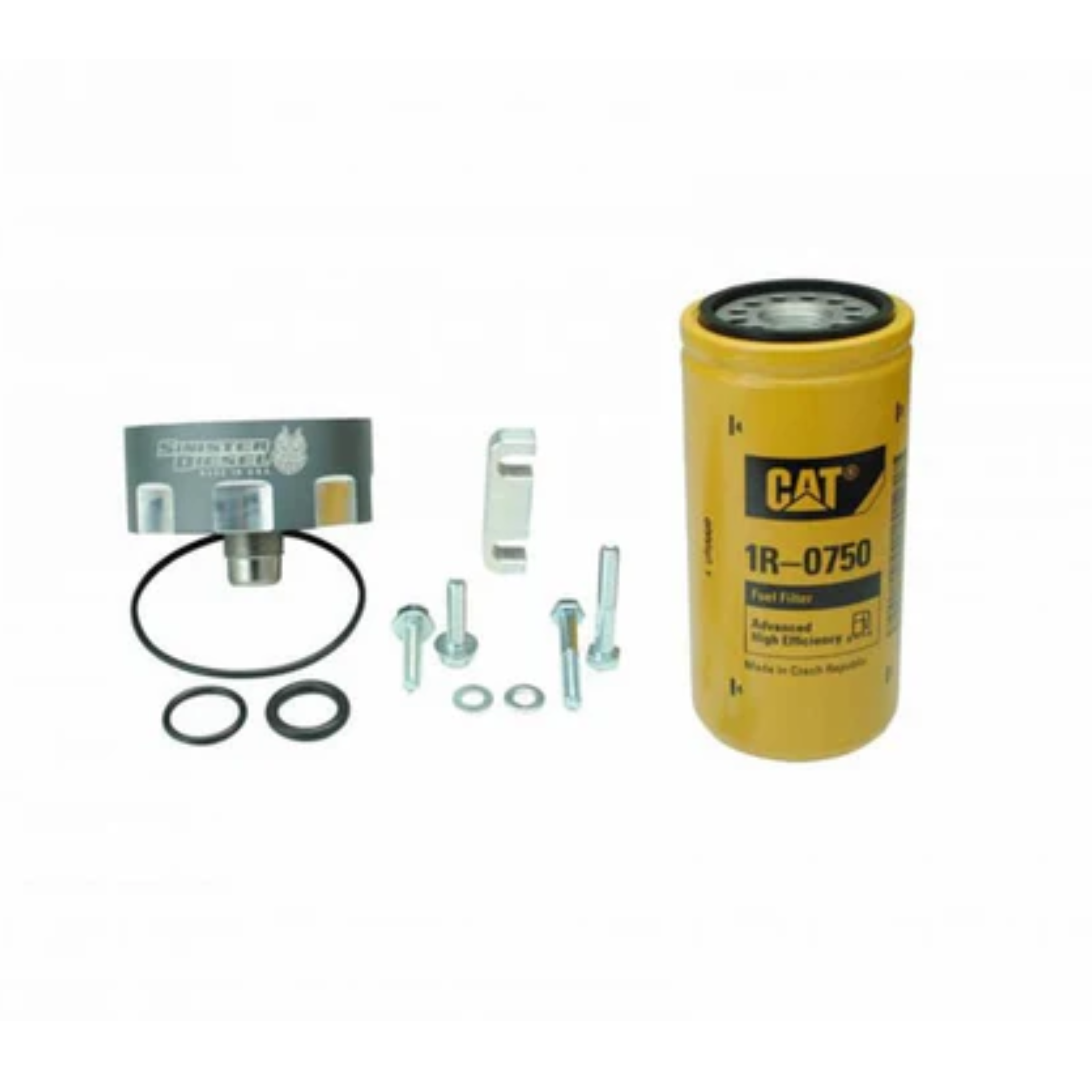 2001-2016 Duramax Sinister Diesel Grey CAT Fuel Filter Adapter (SDG-CA ...