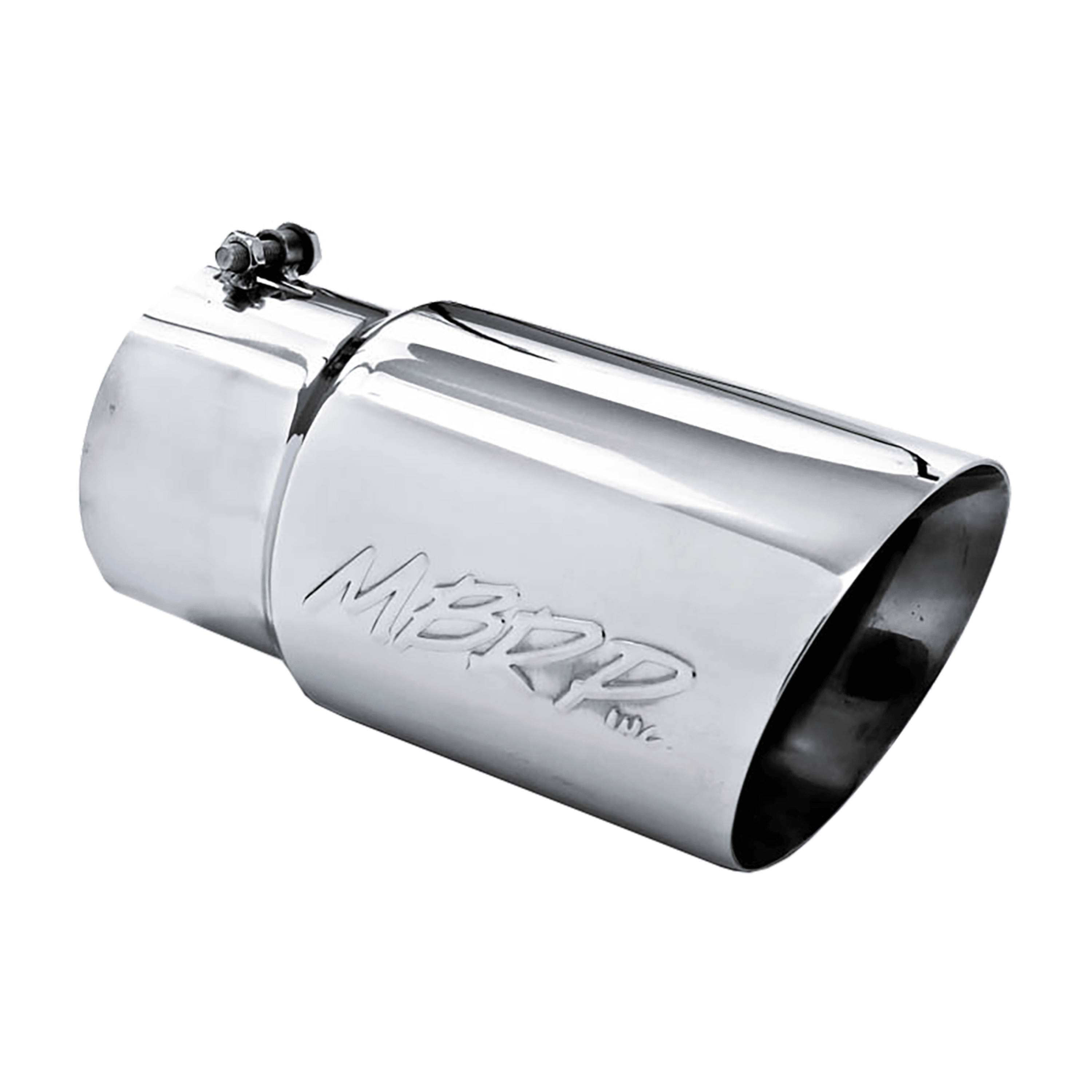 Universal Angled Dual Wall Polished Stainless Steel Exhaust Tip 5" x 6 ...
