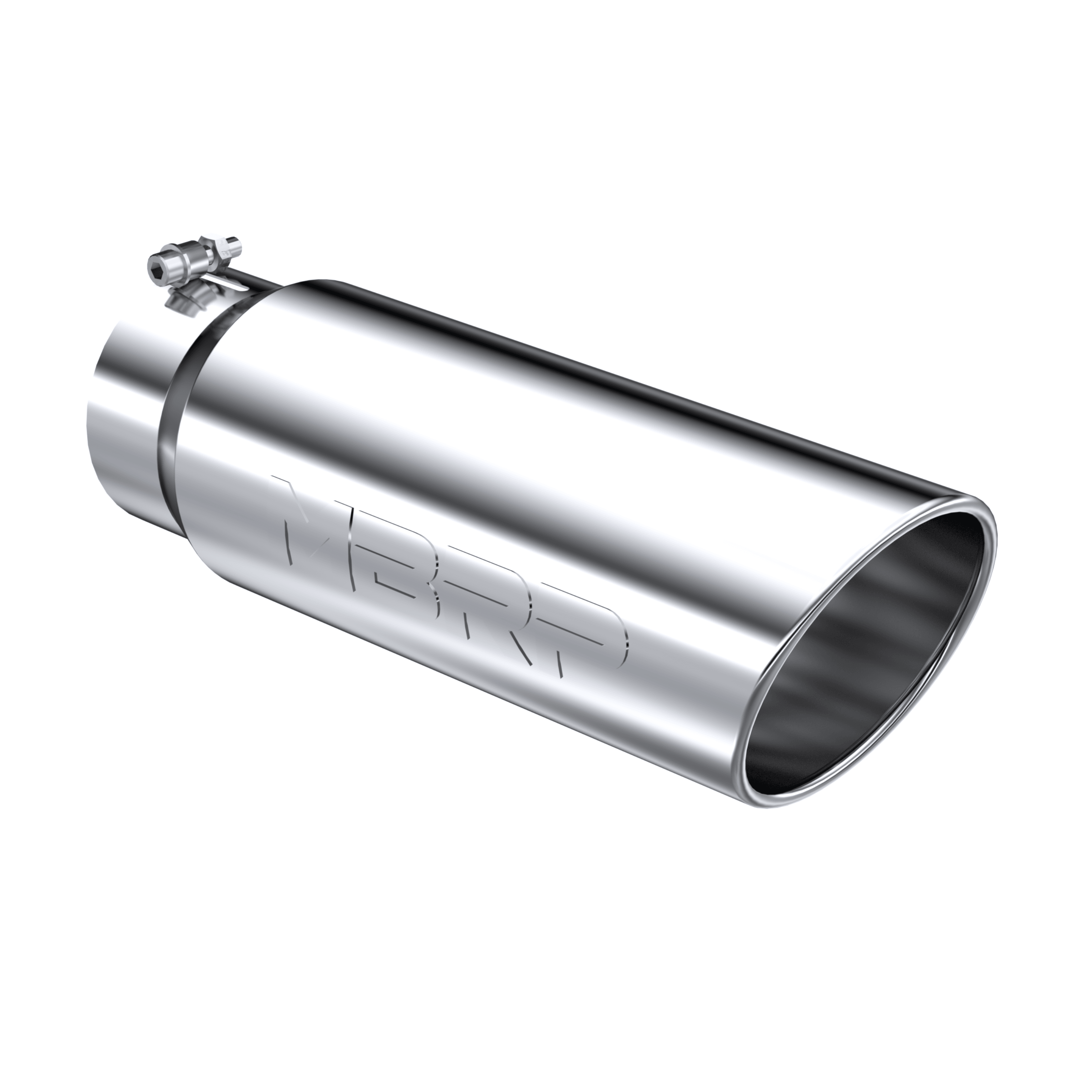 Universal Angled Rolled End Exhaust Tip Polished Stainless Steel 5" x ...